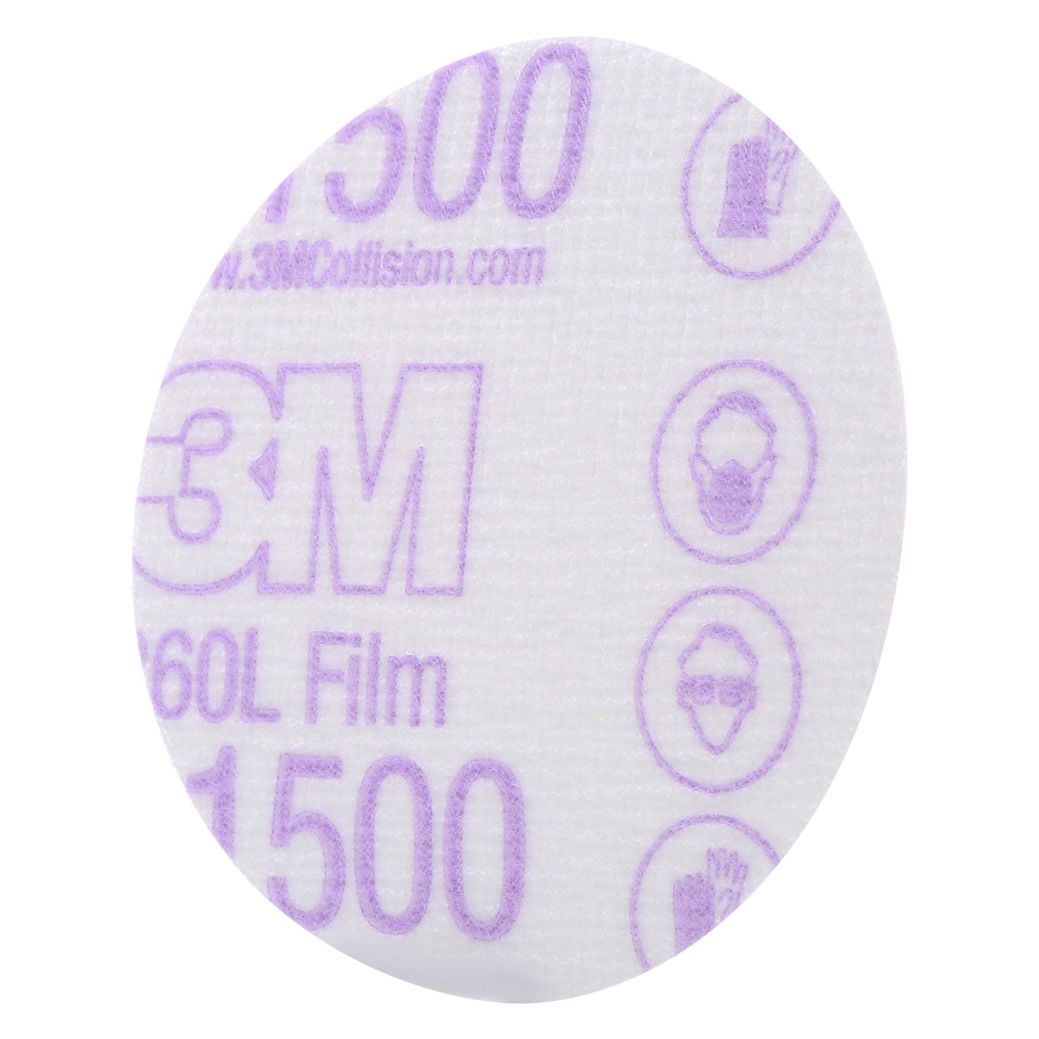 3M® 907 - Hookit™ 260L 3" P1500 Grit Aluminum Oxide Non-Vacuum Hook-and ...