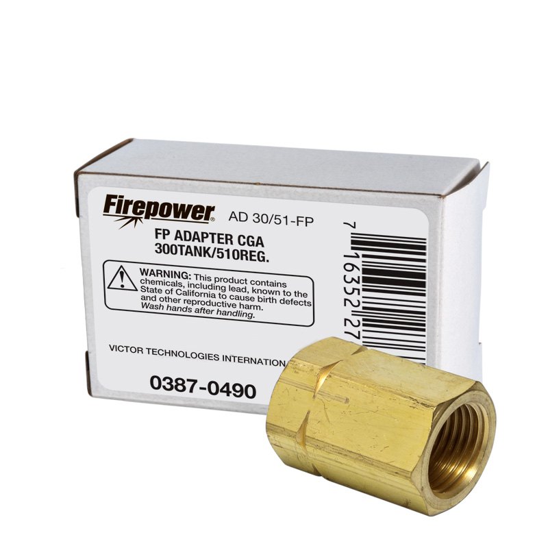 Firepower® 0387-0488 - CGA-510 Tank to CGA-520 Regulator Adapter ...
