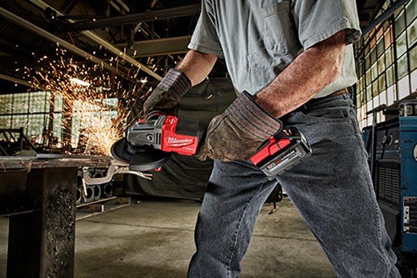 Milwaukee 2980 22 M18 Fuel 6 18 V 6.0 Ah Li ion Cordless Angle Grinder Kit with No Lock Paddle Switch TOOLSiD