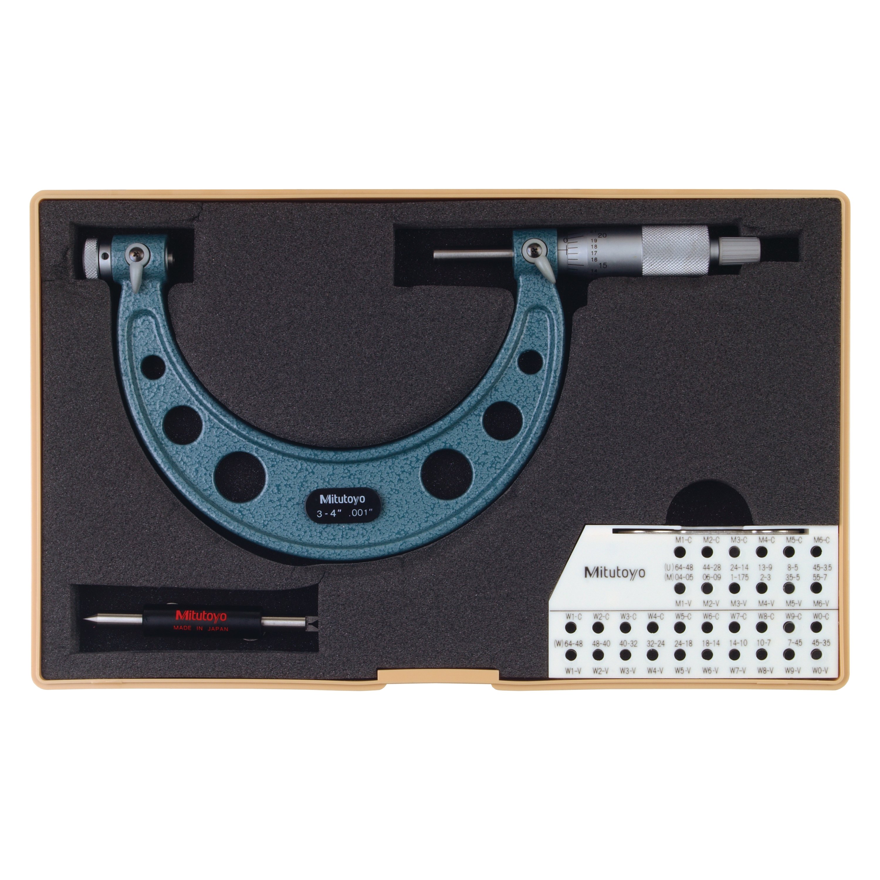 Mitutoyo® 126-140 - 126 Series™ 3 to 4" SAE Mechanical Interchangeable ...