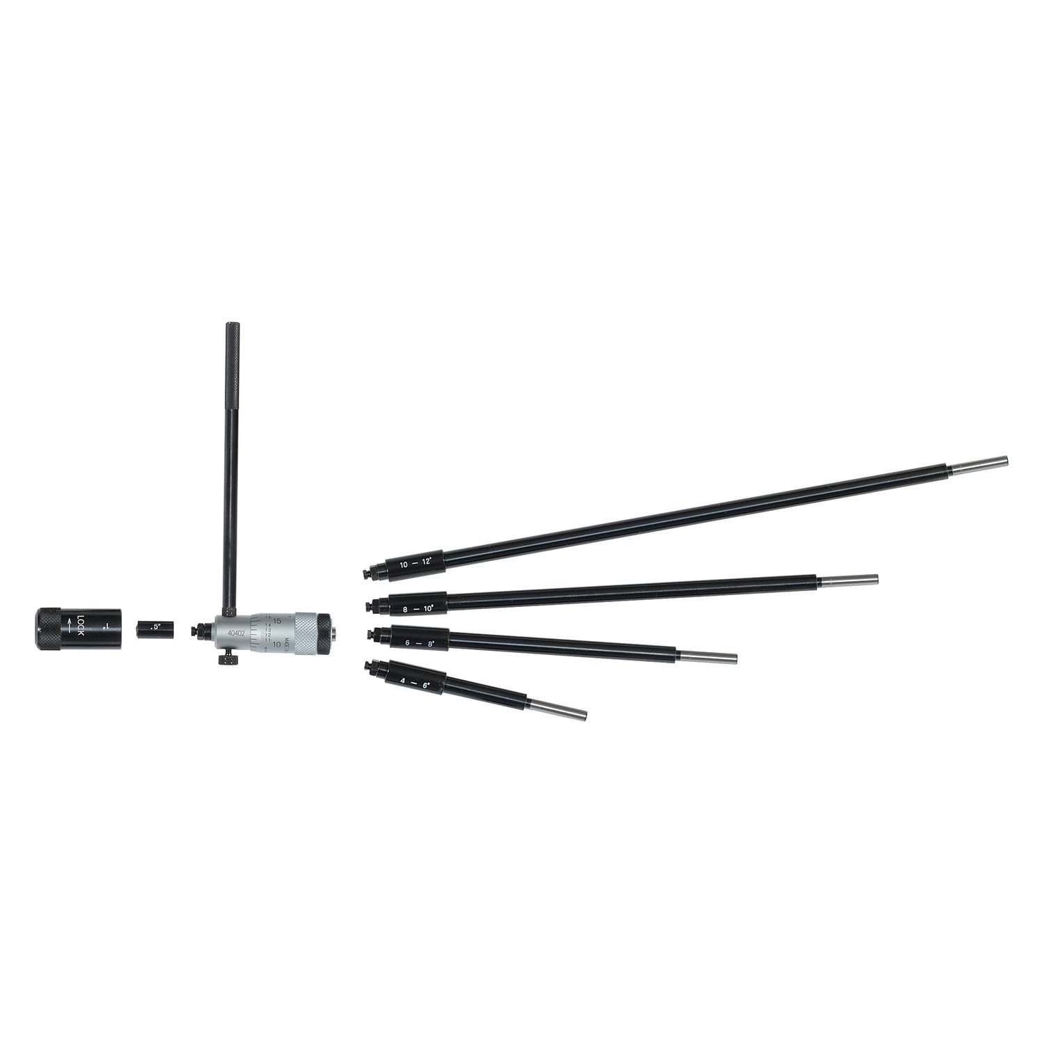 Mitutoyo® 141-233 - 141 Series™ 2 to 12" SAE Mechanical Interchangeable-Rod Type Inside ...
