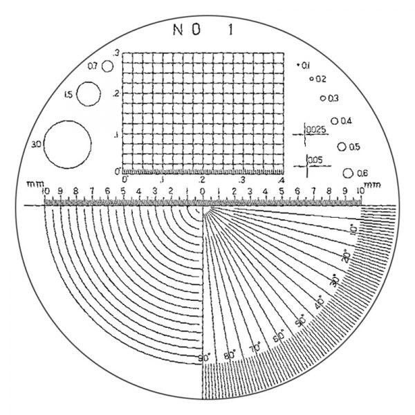 Mitutoyo 183-102 Reticle #1 for Pocket Comparator tillescenter ...